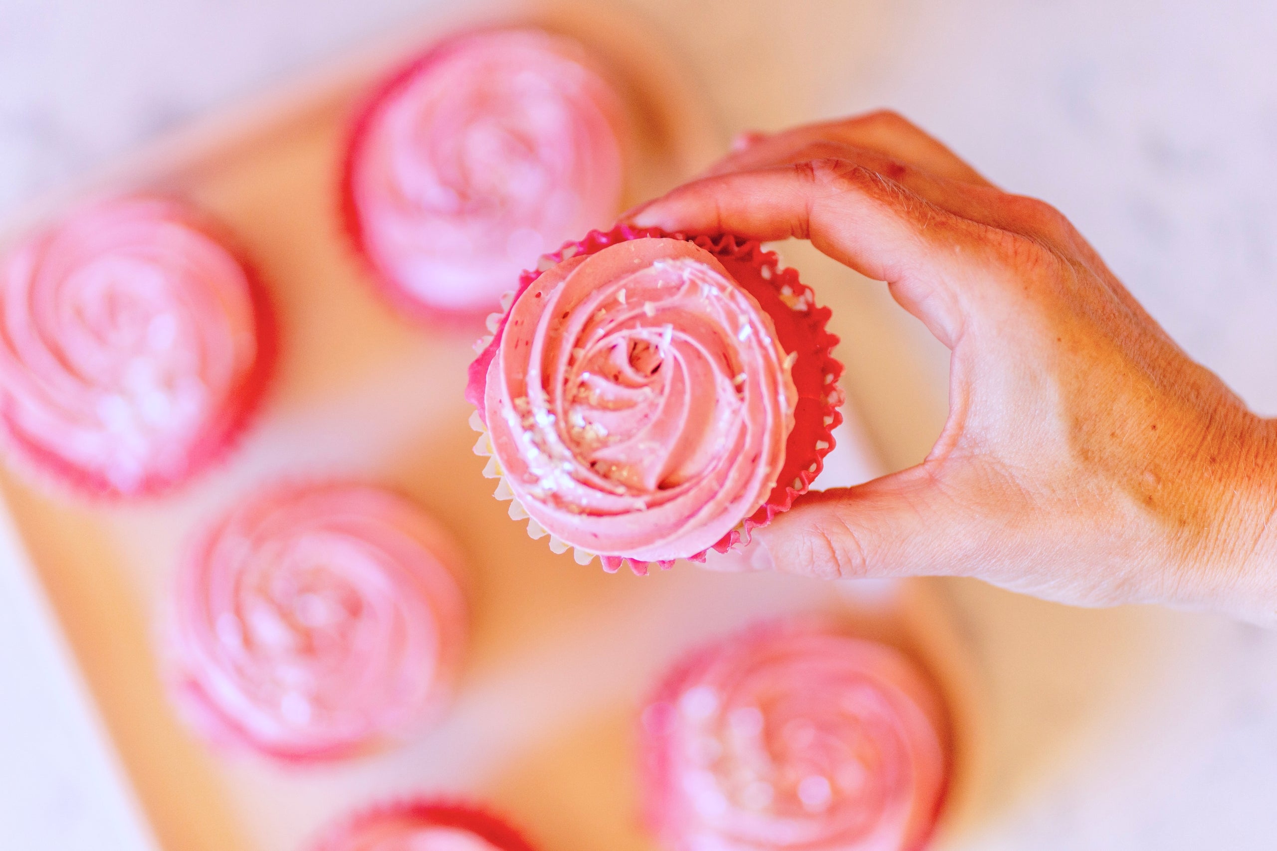 Raspberry Hibiscus Rose Cupcakes | Kyra's Bake Shop | Kyra's Bake Shop